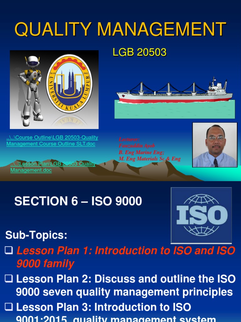 LGB 20503 Sect 6-LP1 Introduction To ISO ISO 9000 | PDF | Iso 9000 | International Organization ...