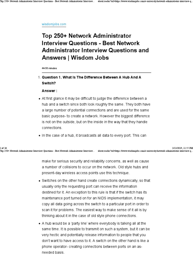 Top 250 Interview Questions | PDF | Internet Protocol Suite | File ...