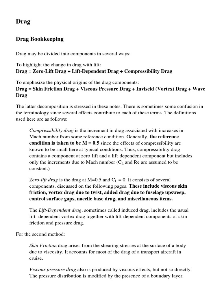 Drag | PDF | Drag (Physics) | Mach Number