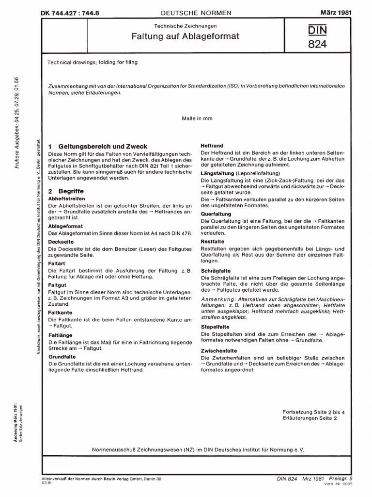 Din 824 1981-03 PDF | PDF