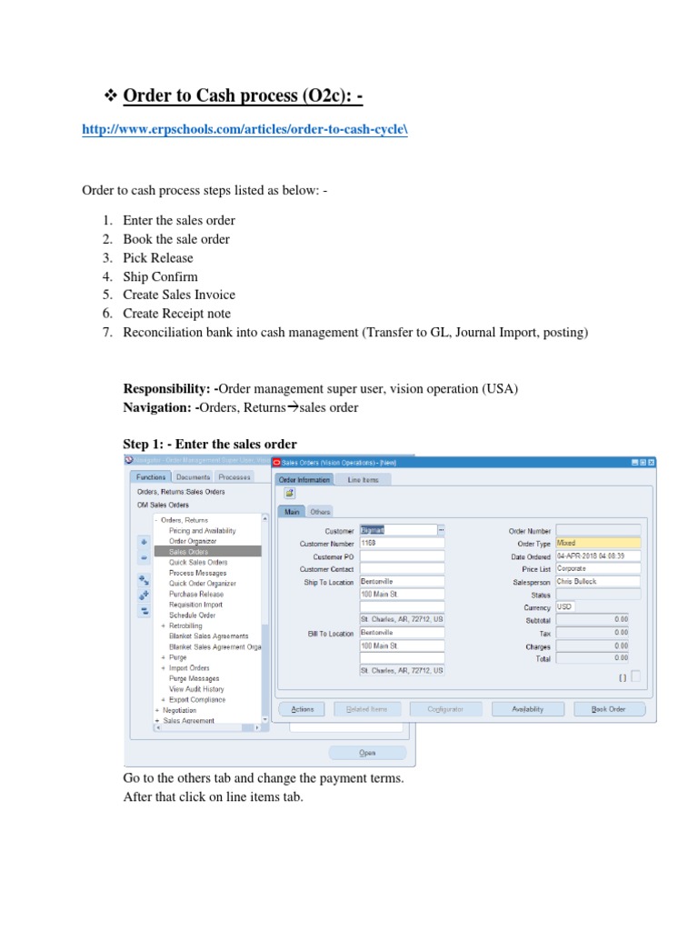 Order To Cash Process (O2c) | PDF