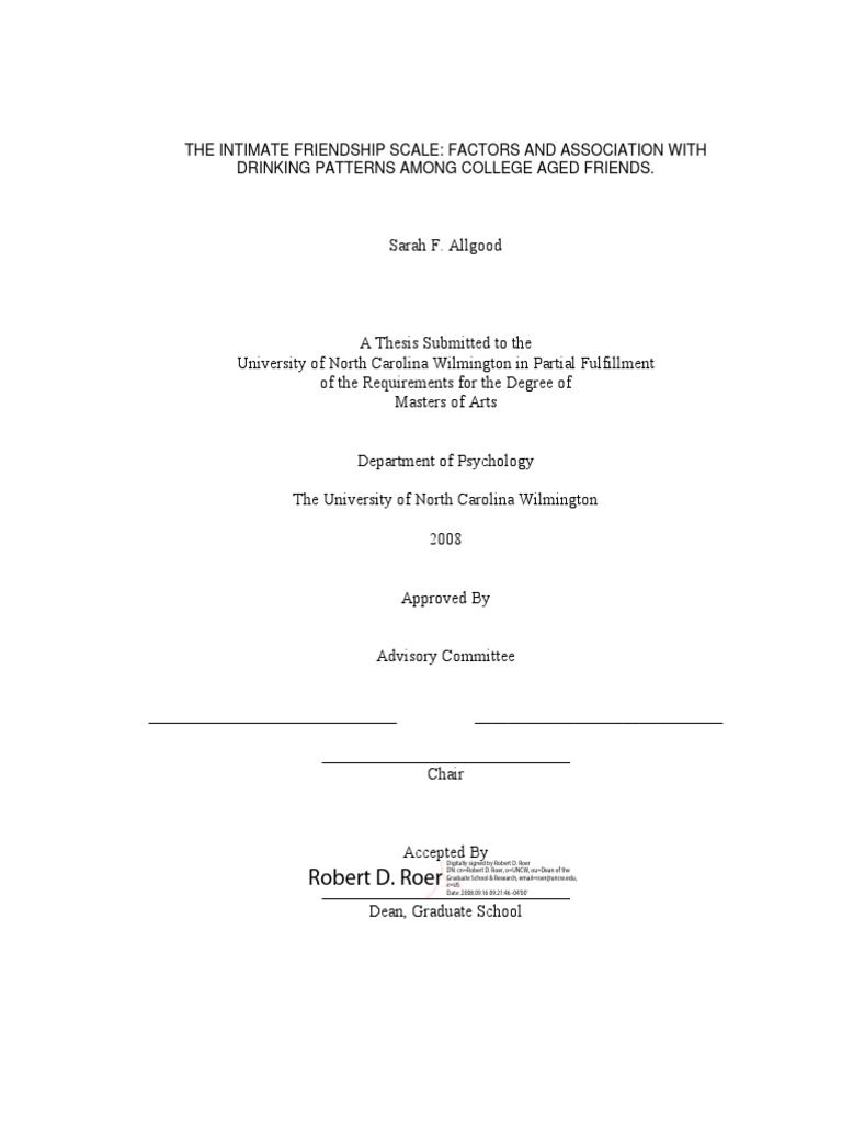 Robert D. Roer: The Intimate Friendship Scale: Factors and Association ...