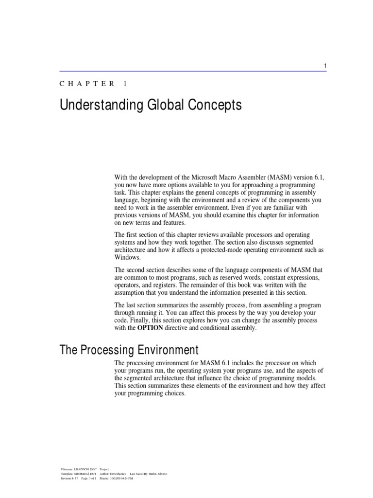 01 Concepts PDF | PDF | Operating System | Assembly Language