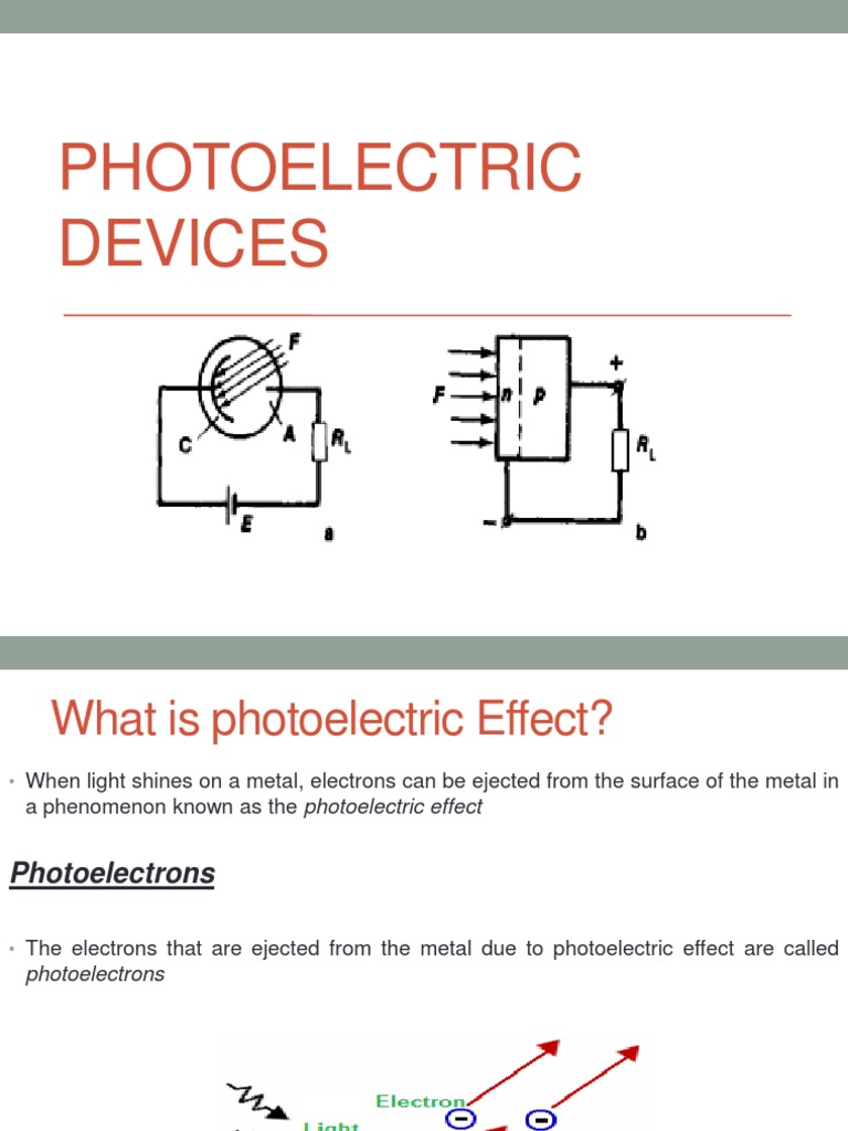 Photoelectric Devices | PDF | Photoelectric Effect | Cathode