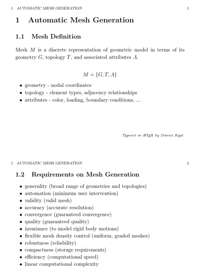 Automatic Mesh Generation PDF | Download Free PDF | Topology | Geometry