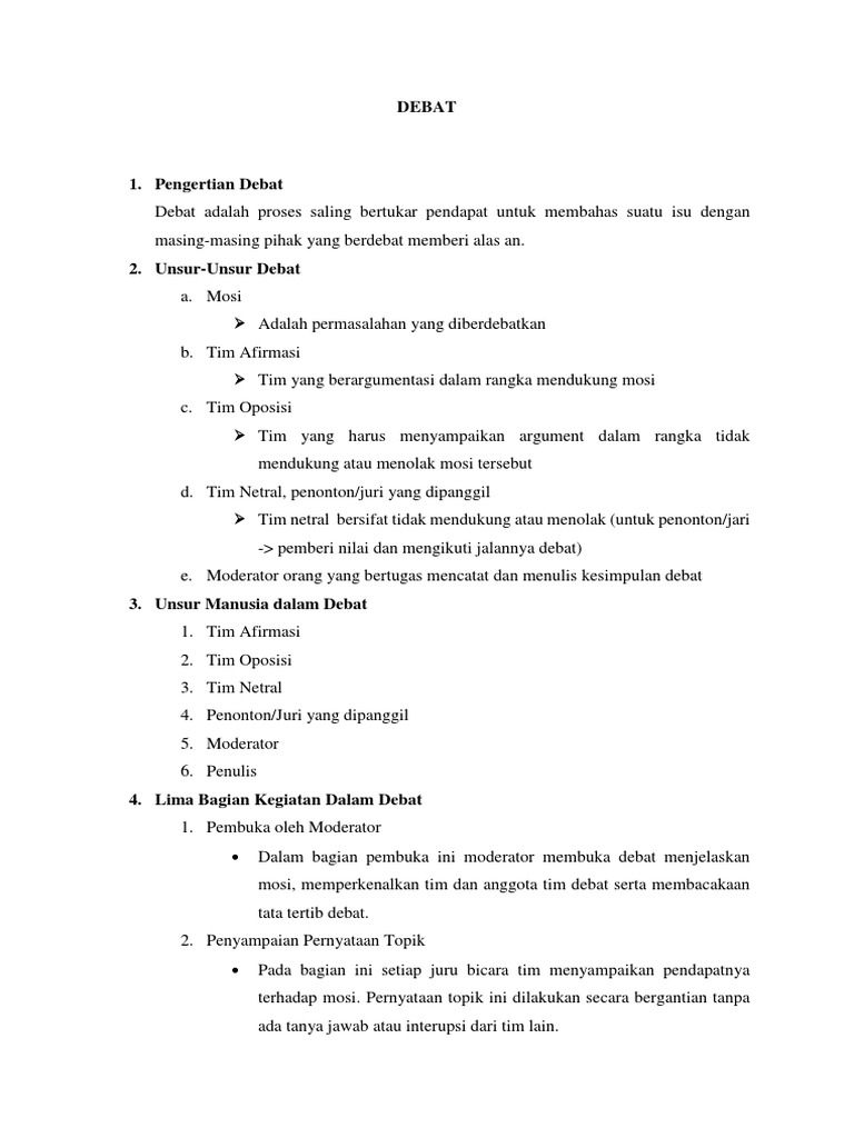 Pembahasan Dan Tata Cara Debat | PDF