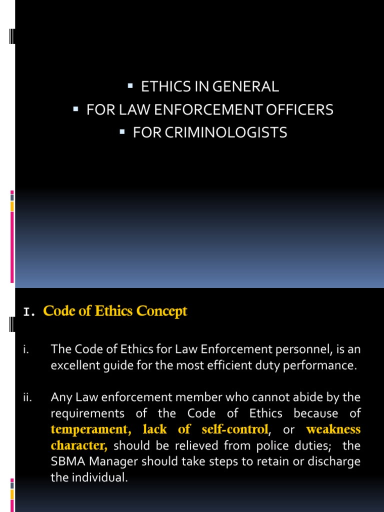 Law Enforcement Code of Ethics Guide | PDF | Police | Police Officer