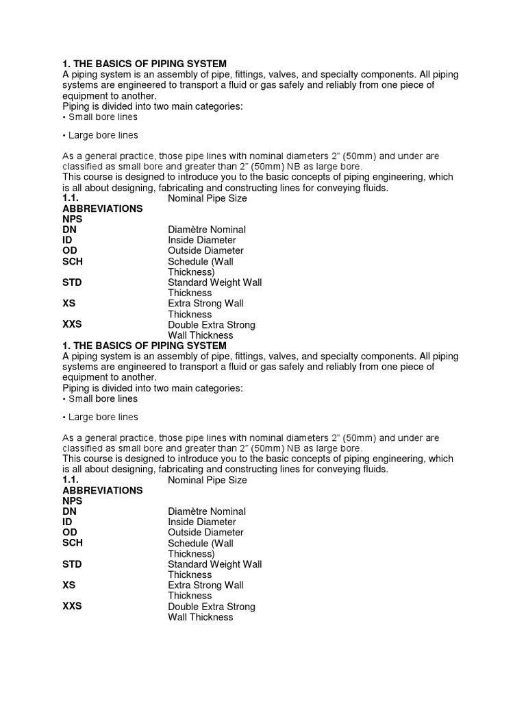 The Basics of Piping System | PDF