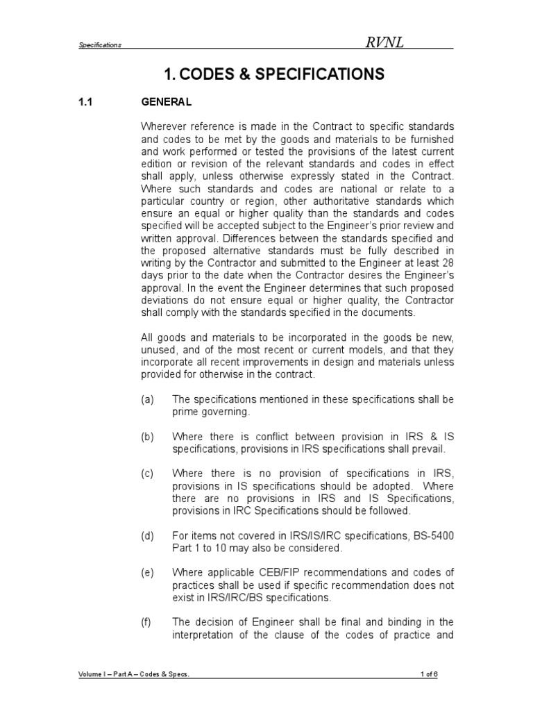 01 - Codes List | PDF | Specification (Technical Standard) | Concrete