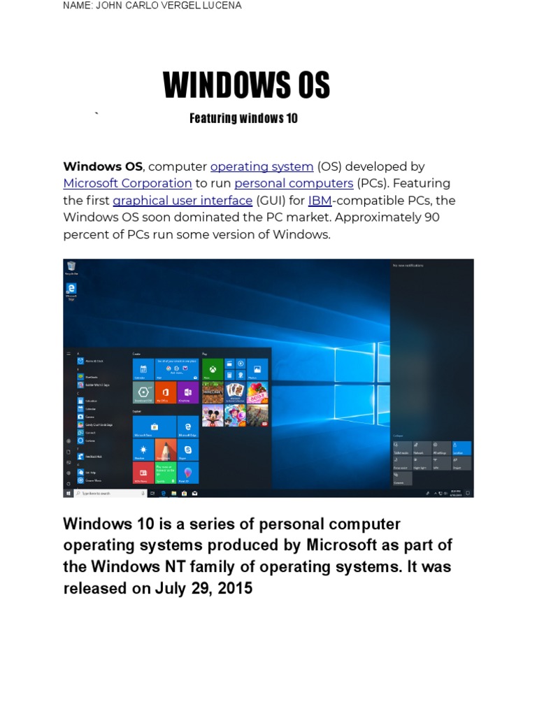 Windwo 0S | PDF | Microsoft Windows | Windows 10