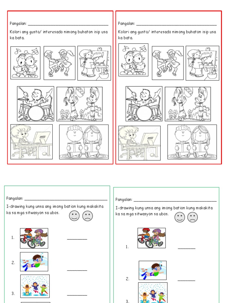 Esp q1 Week 1 Worksheet Nakikilala Ang Sariling Gustointeres Potensyal Etc | PDF