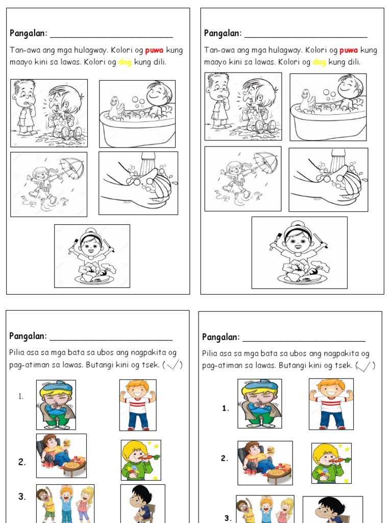 ESP Q1 Week 3 WORKSHEET Nakapaglalarawan NG Mga Gawain Nakabubuti o ...