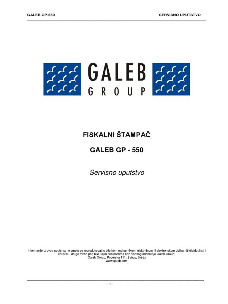 GP-550 - Servisno Uputstvo | PDF