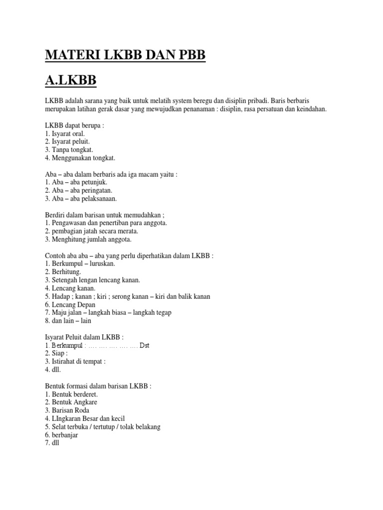 Materi LKBB Dan PBB | PDF