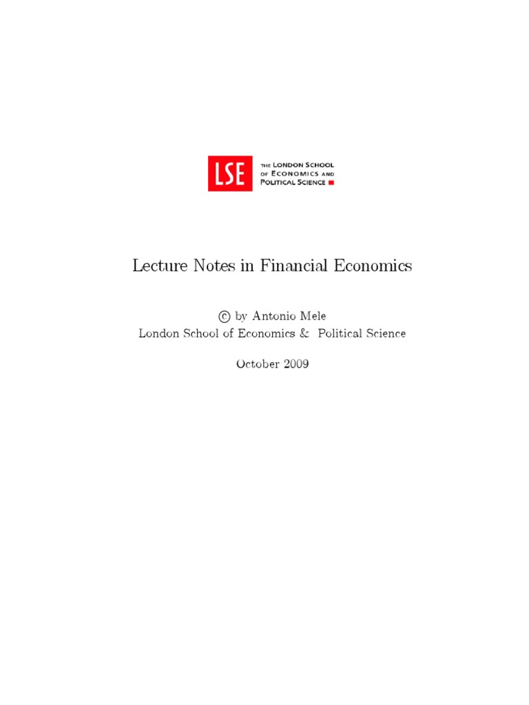 LSE - Lecture Notes in Advanced Financial Economics | PDF | Volatility ...