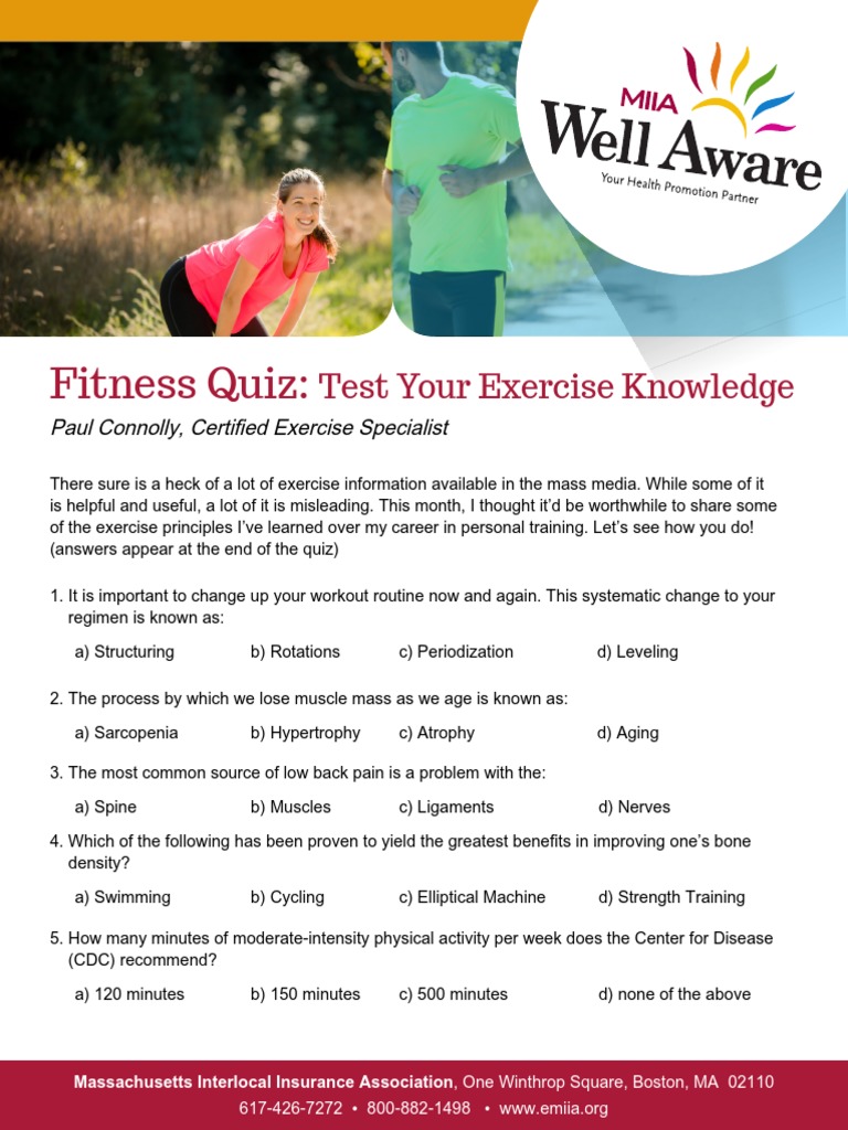 Fitness Knowledge Quiz and Insights | PDF | Strength Training | Atrophy