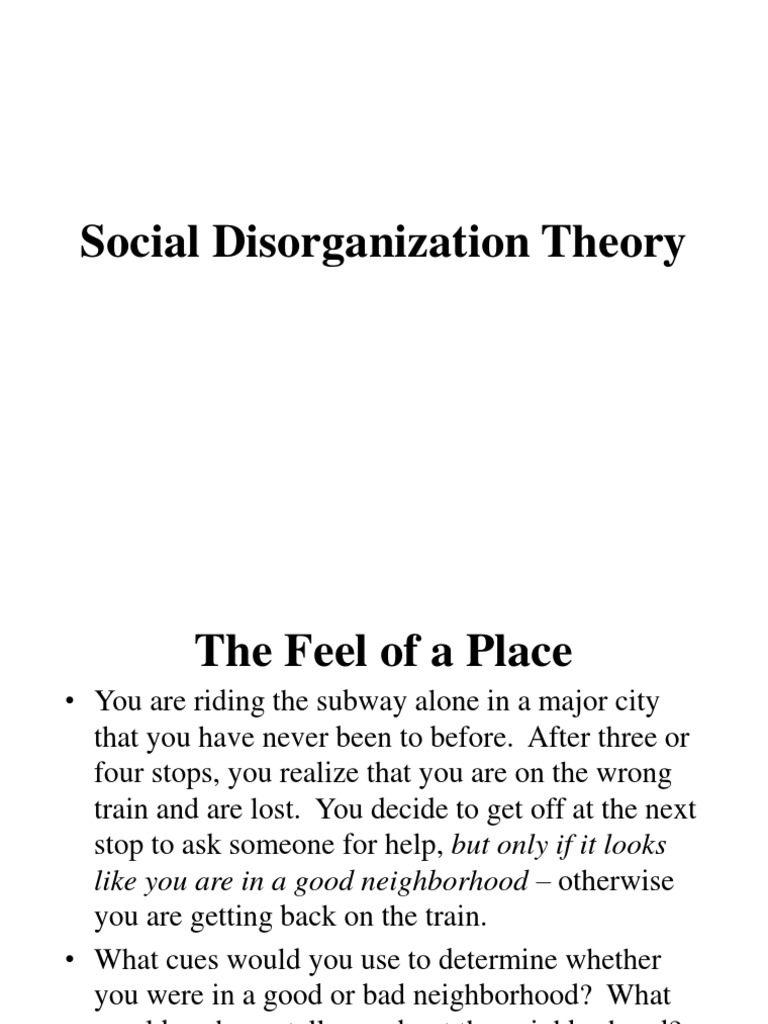 Understanding Social Disorganization Theory | PDF | Crime & Violence ...