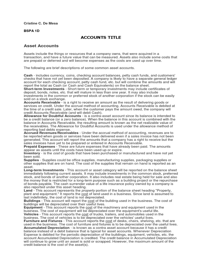 Assets Pdf Debits And Credits Dividend