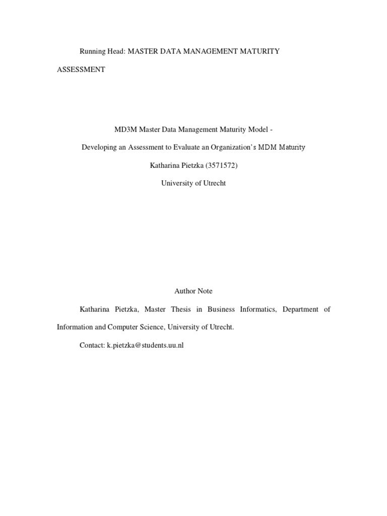 MDM Maturity Model | PDF | Information System | Derivative (Finance)
