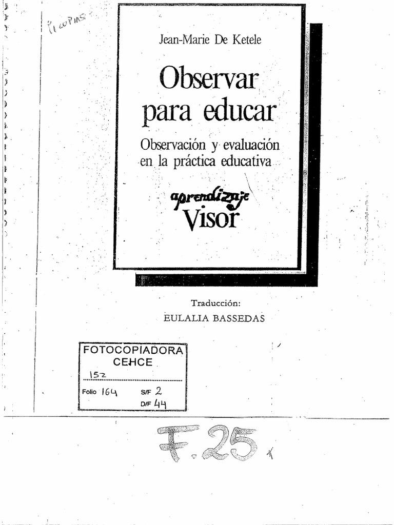 De Ketele Observar para Educar 1984 | PDF