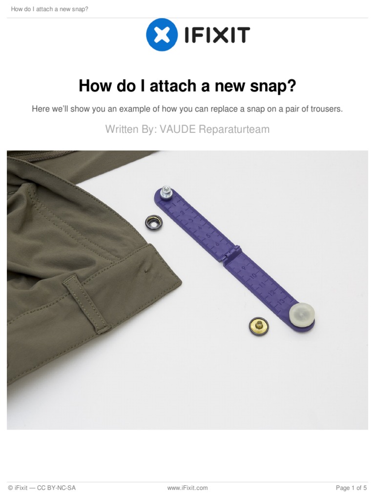 How Do I Attach A New Snap | PDF | Sewing | Fashion
