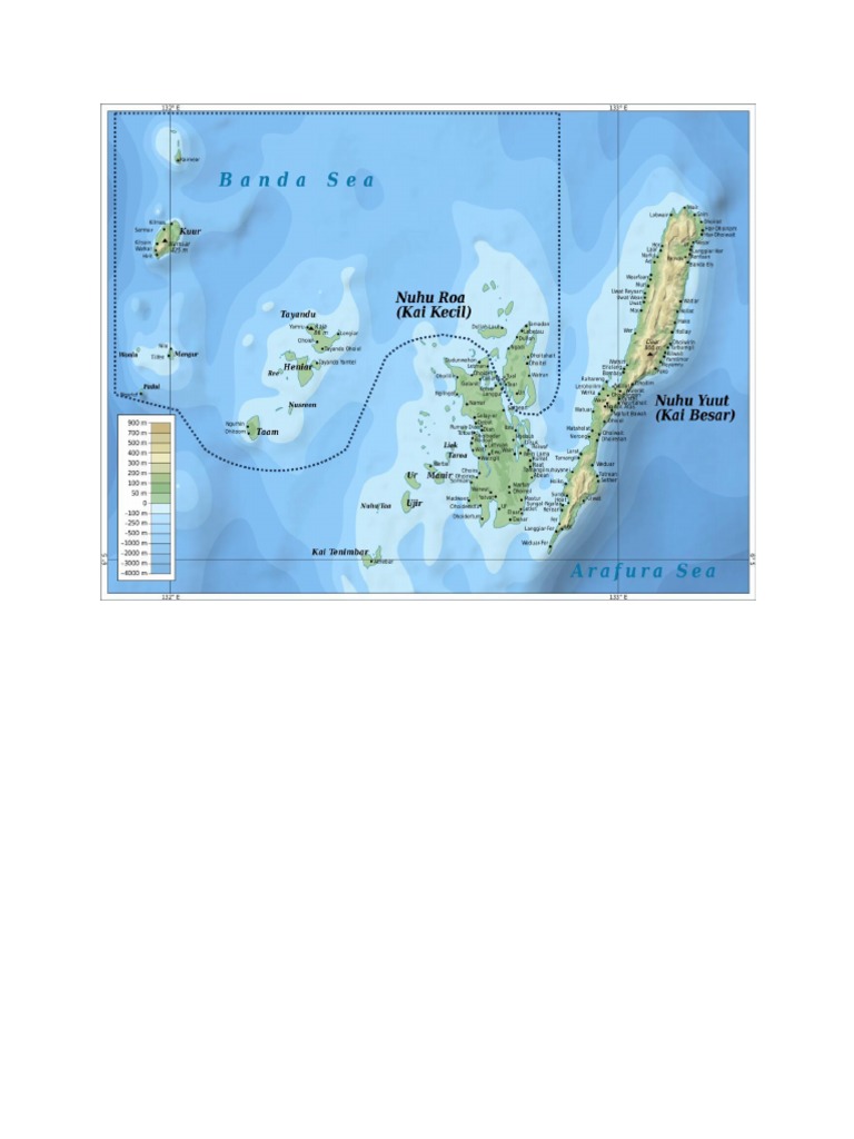 Peta Kota Tual Dan Kab. Maluku Tenggara | PDF