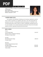 Resume & PRC License | PDF | Nursing | Occupational Safety And Health