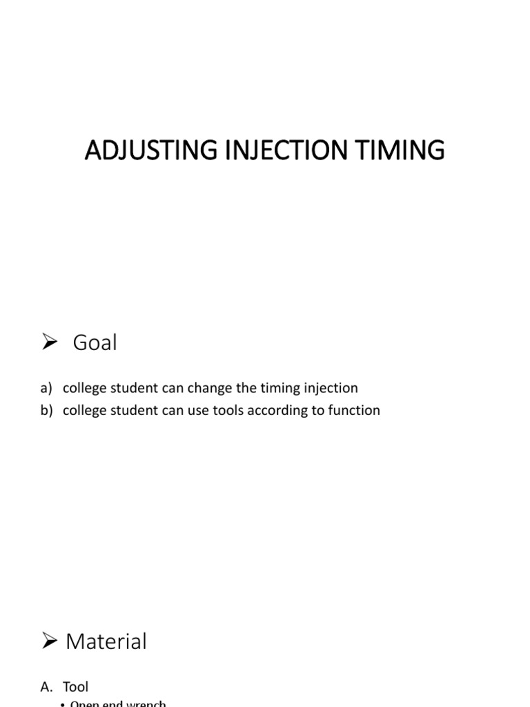 Adjusting Injection Timing | PDF