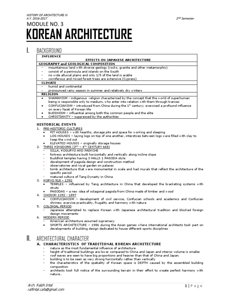 Korean Architecture: Module No. 3 | PDF | Architectural Design ...