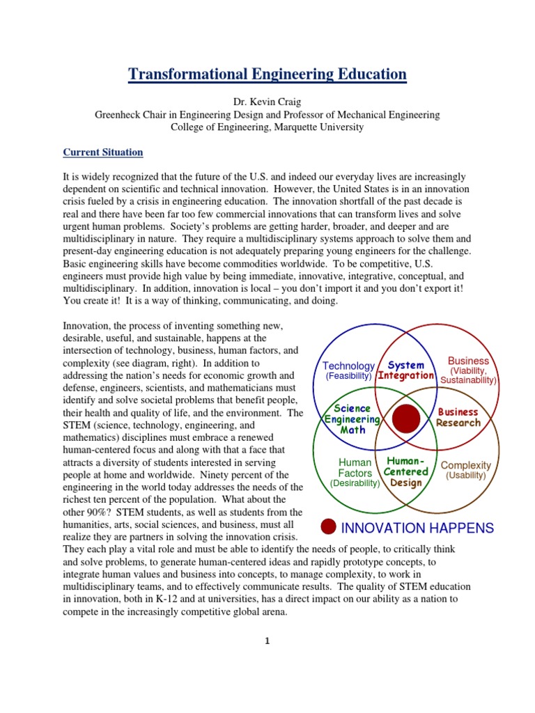 Transformational Engineering Education Download Free Pdf