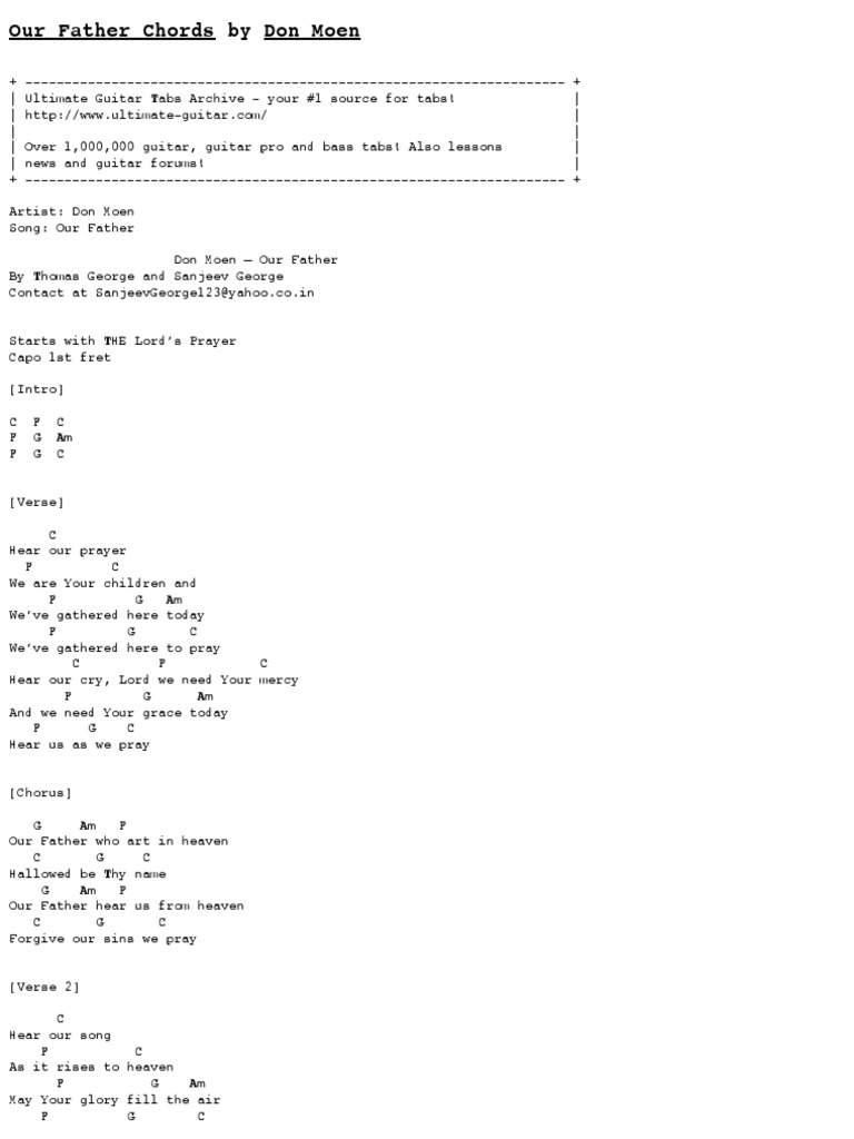 Our Father PDF | PDF | Lord's Prayer | Song Structure