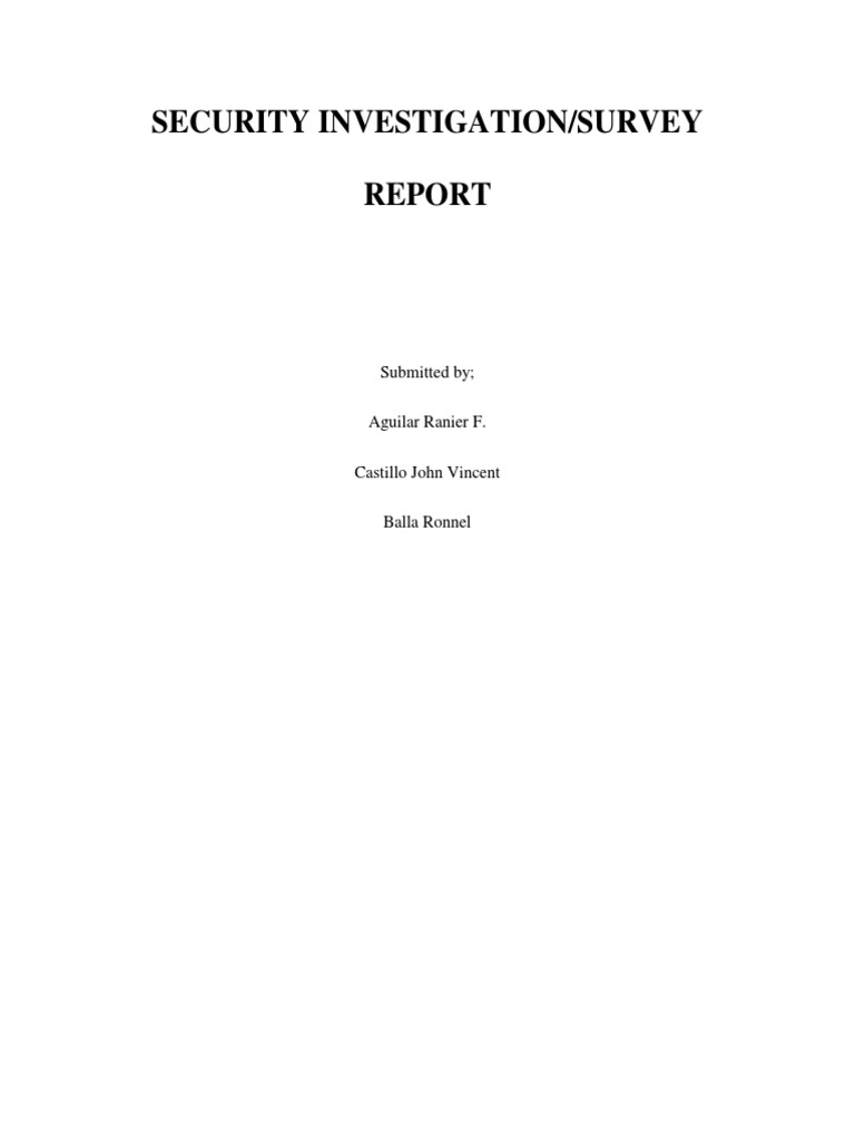 Security Investigation | PDF | Security | Risk
