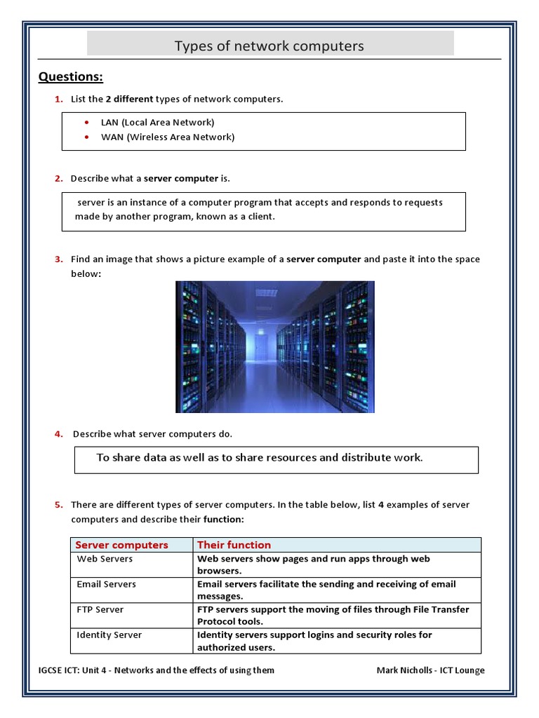 2.types of Network Computers-1 Johannes | PDF | Server (Computing ...