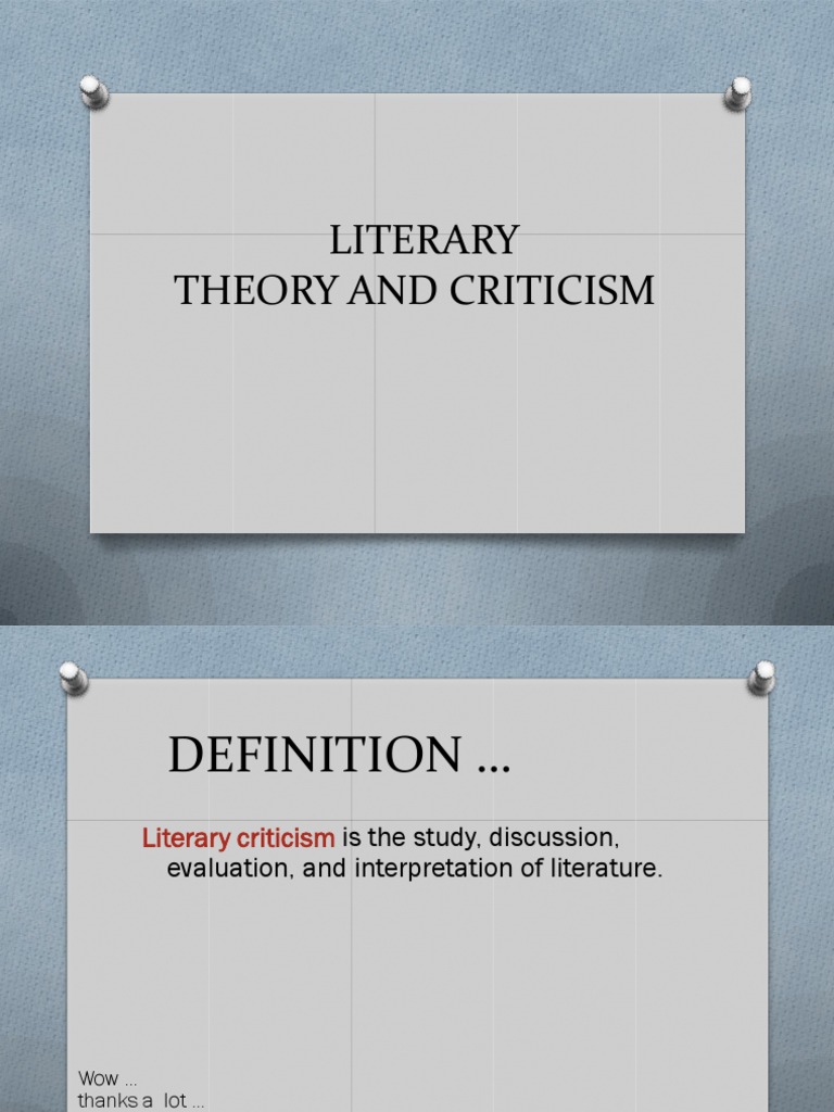 Introduction Literary Theories and Criticisms | PDF | Literary ...