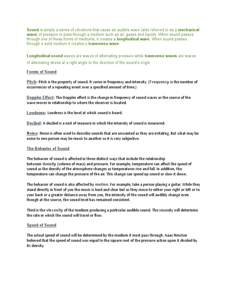 Sound Grade 7 | PDF | Sound | Waves