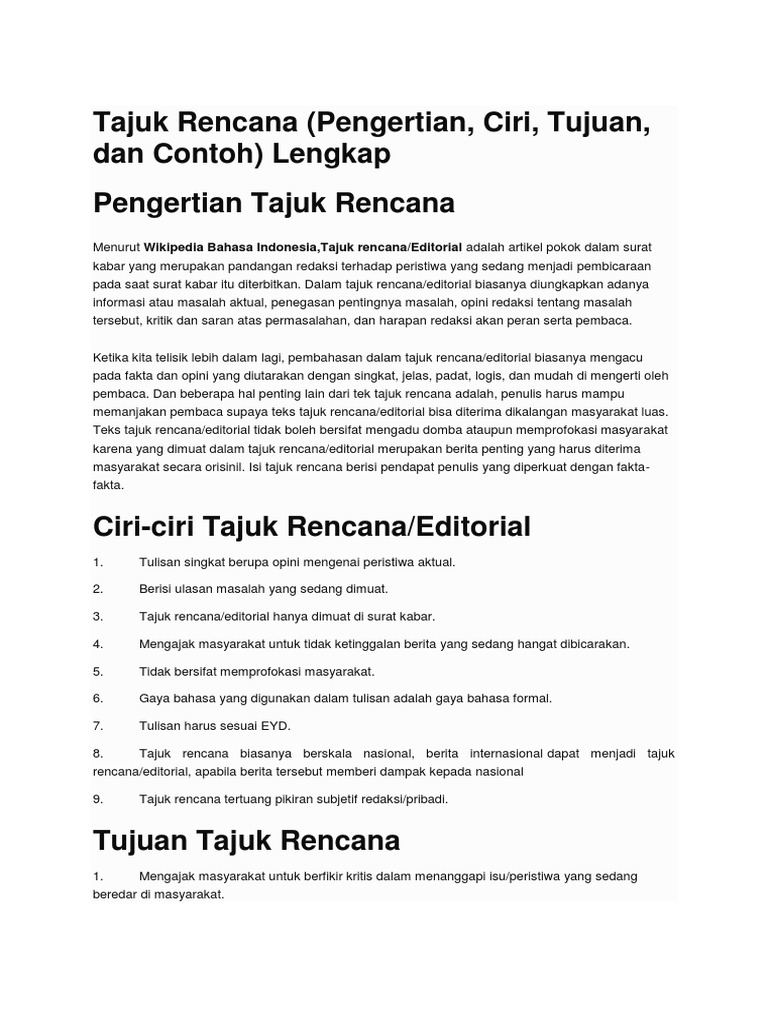 Tajuk Rencana | PDF