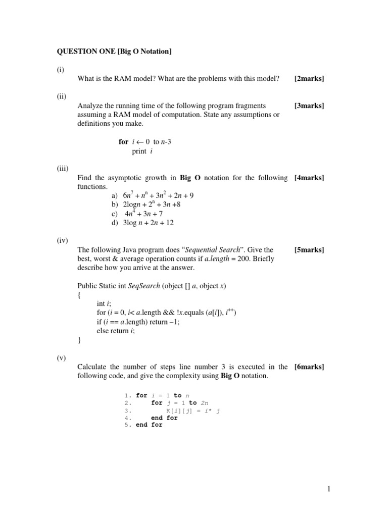 DAA Final Examination 2003en | PDF | Time Complexity | Mathematical ...