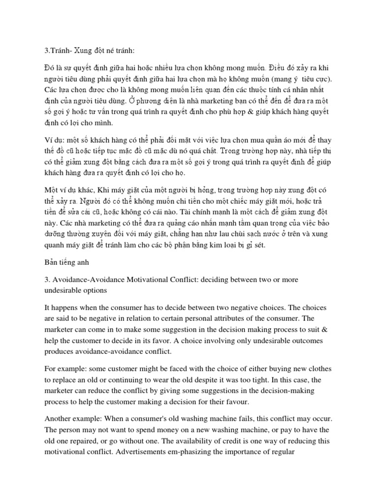 3 Avoidance Avoidance Motivation Conflict | PDF