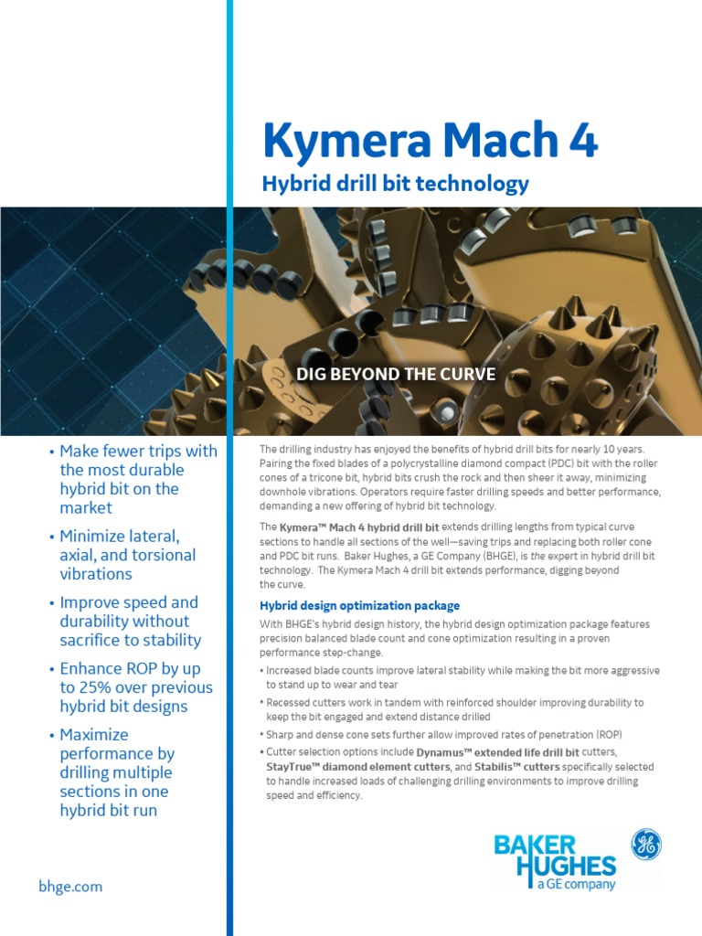 Kymera Mach 4 Hybrid Drill Bit Flyer | PDF | Drilling | Drill