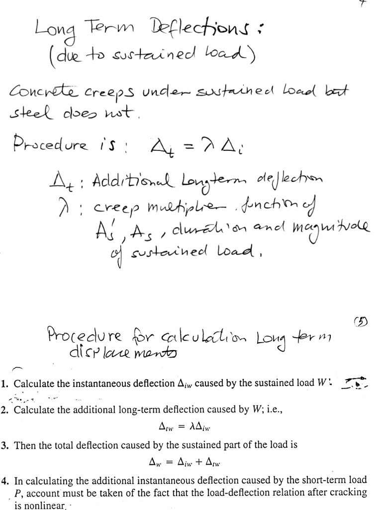 Long Term Deflection Calculation | PDF