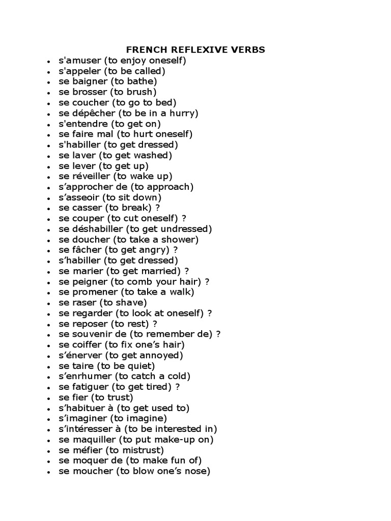 French Reflexive Verbs Guide | PDF