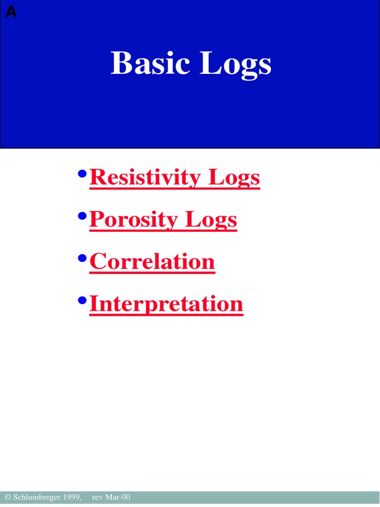 Basic Logs: Resistivity Logs Porosity Logs Correlation Interpretation ...