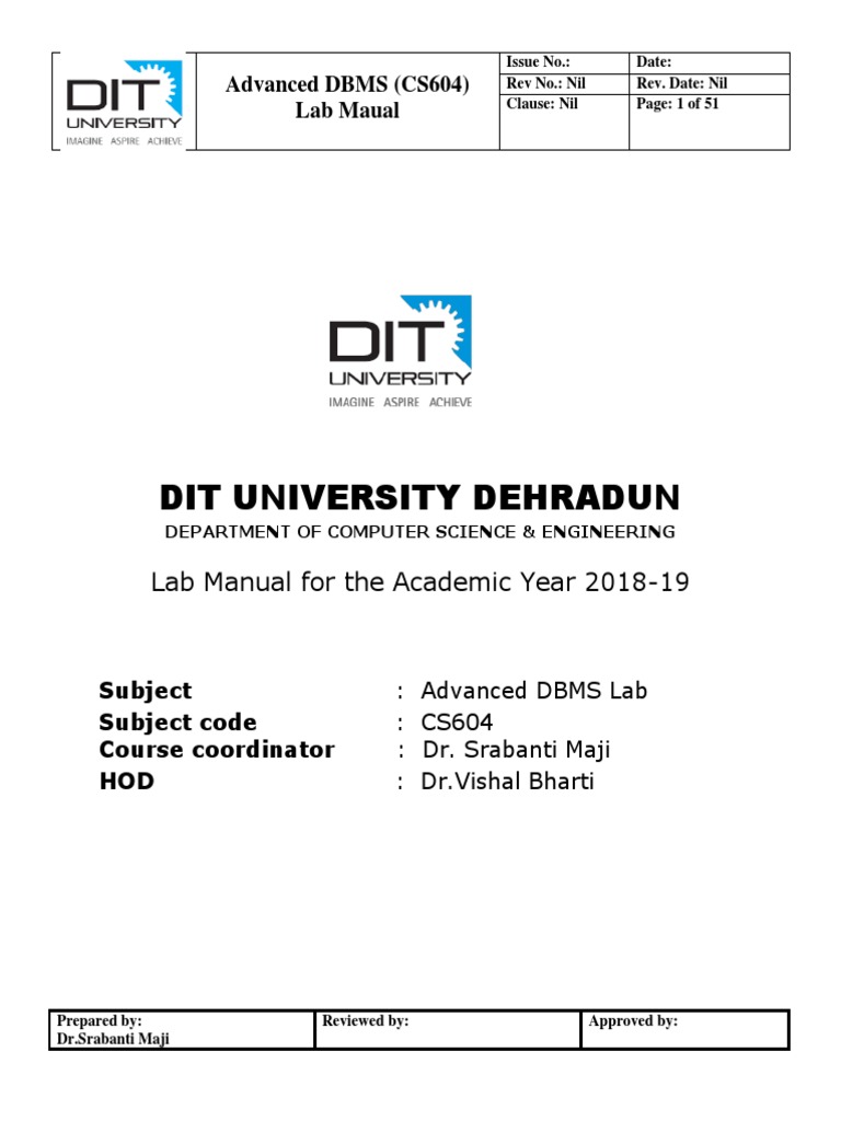 Adbms Lab Manual Iso | PDF | Pl/Sql | Control Flow