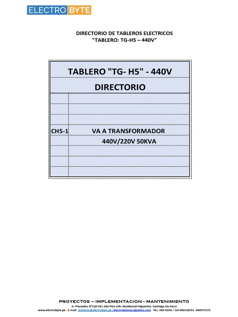 Directorio de Tableros Electricos | PDF