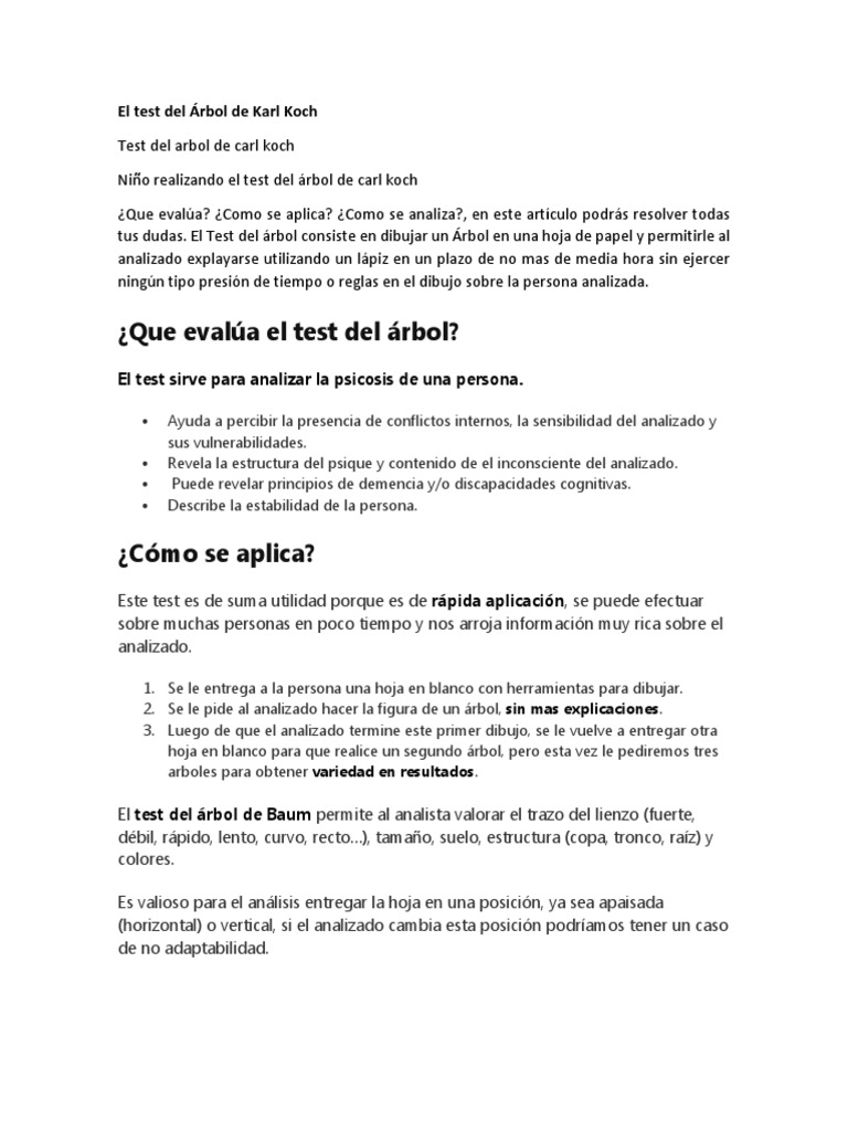 El Test Del Árbol de Karl Koch | PDF | Arboles | Dibujo
