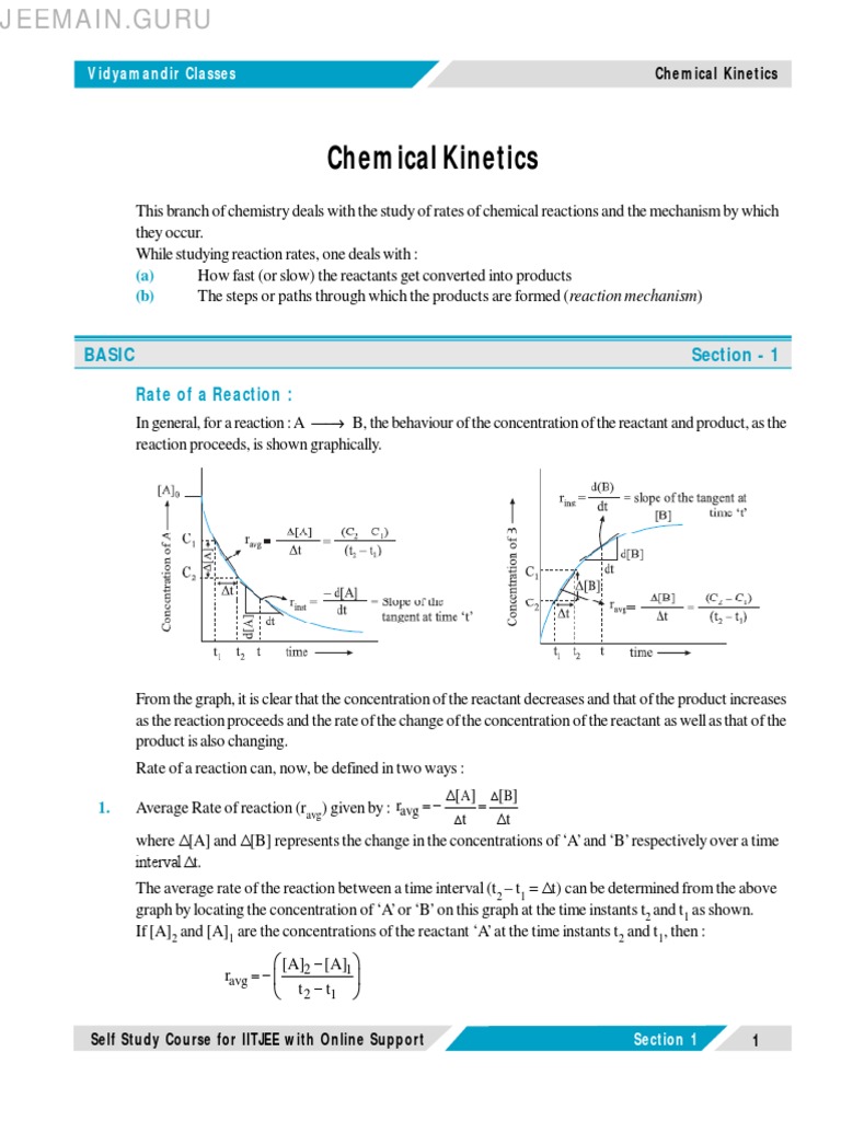 Chemical Kinetics: Rate of A Reaction | PDF | Reaction Rate | Chemical ...