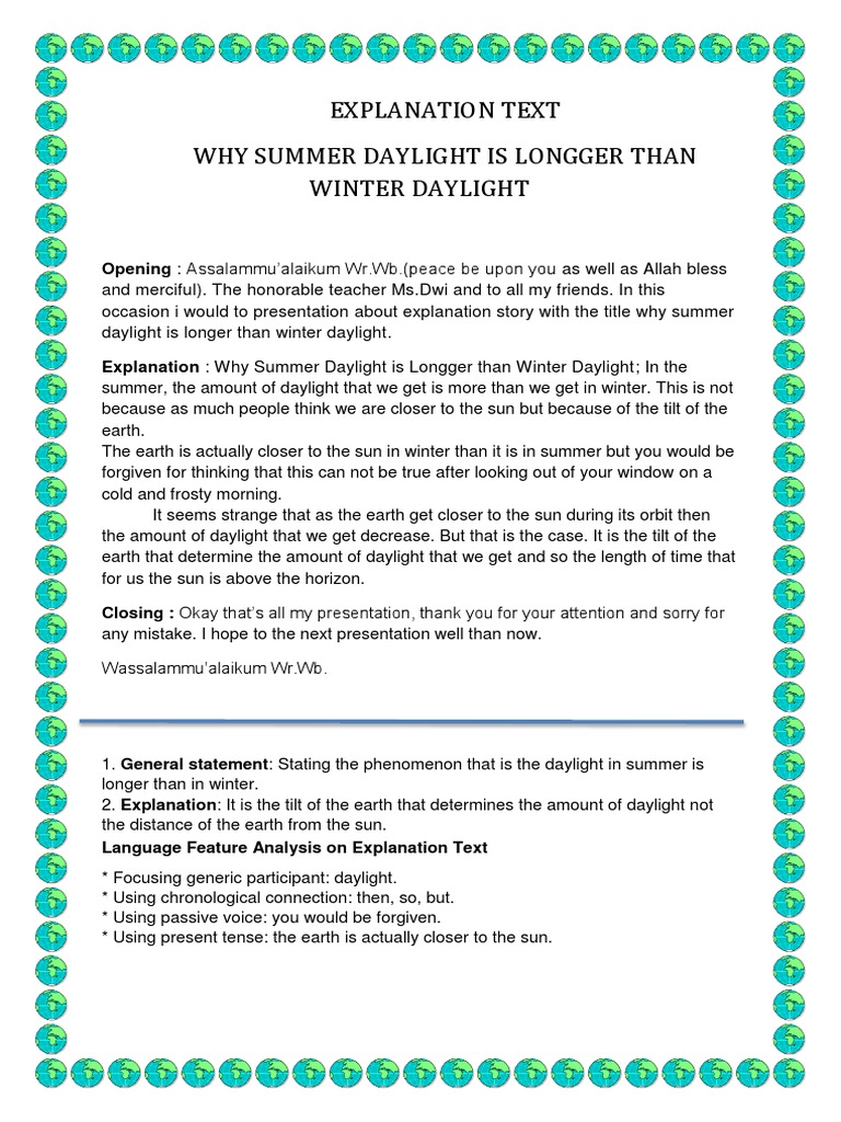 Why Summer Daylight Is Longger Than Winter Daylight | PDF