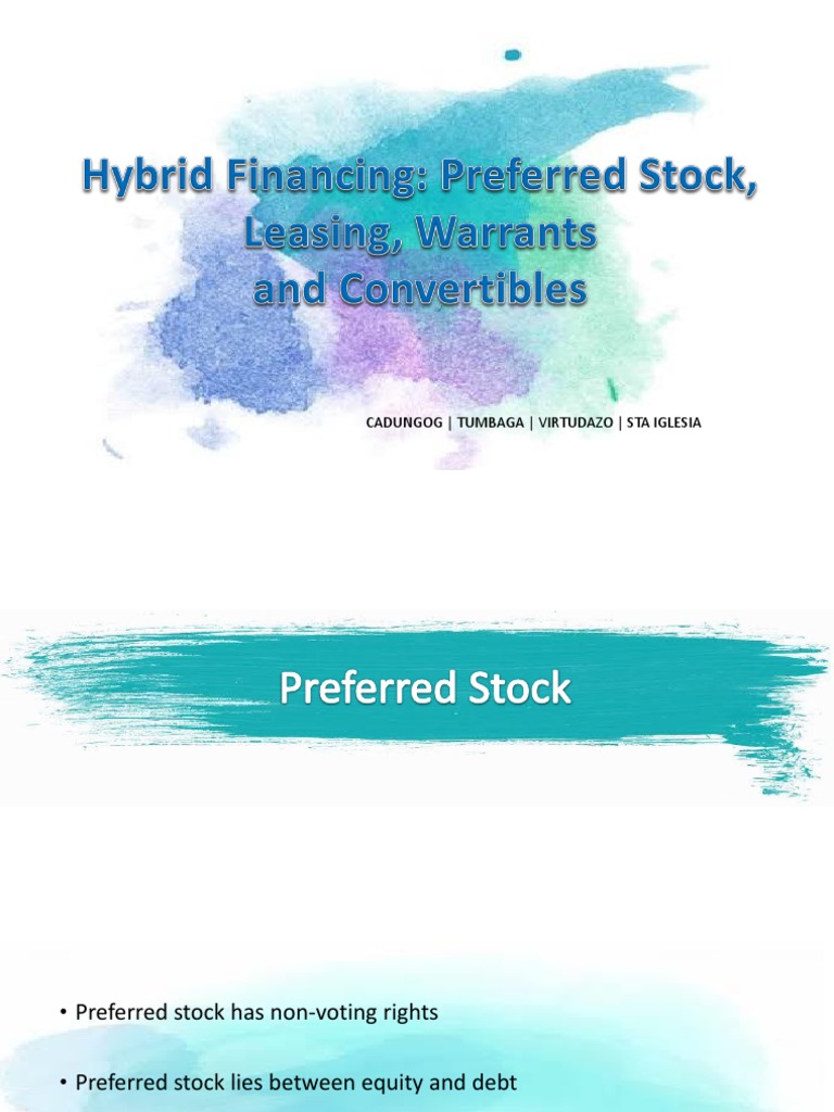 Understanding Preferred Stock, Leasing, and Convertible Securities ...