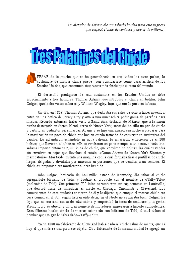 Algo de La Historia Del Chicle | PDF | Agitación