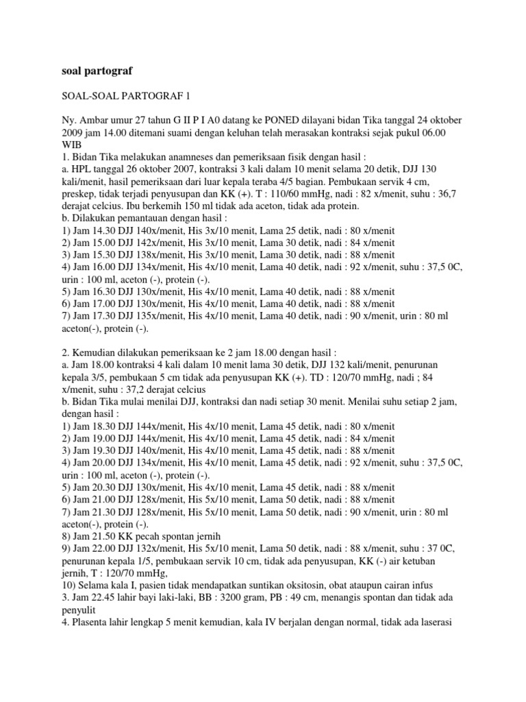 Soal Partograf | PDF